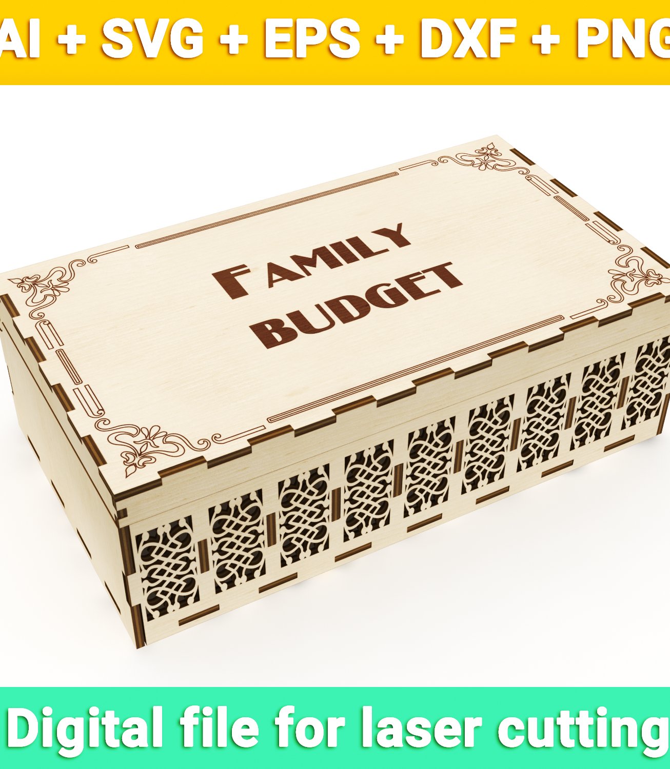 Family budget box vector for CNC svg vector file