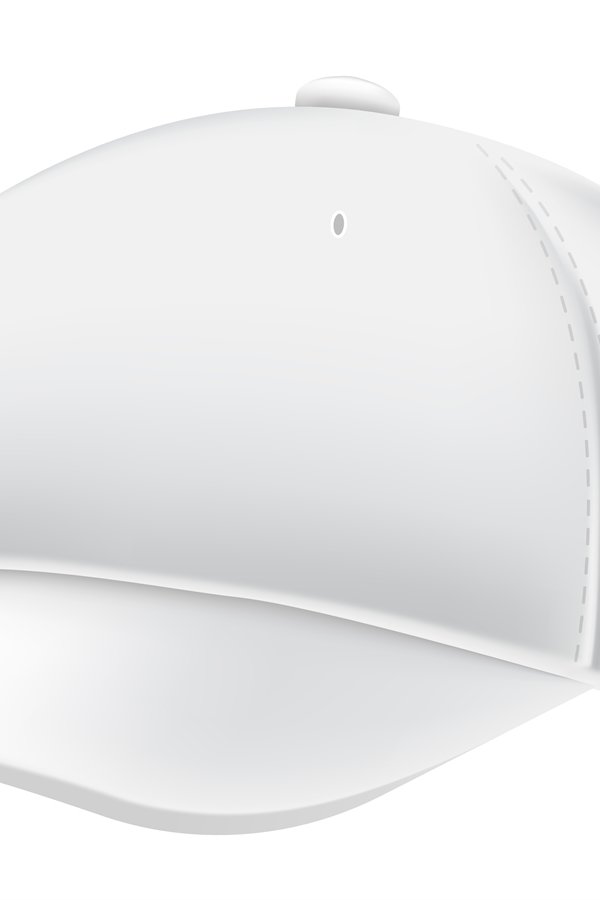 White cap mockup. Sport caps top view, baseball hat and unif