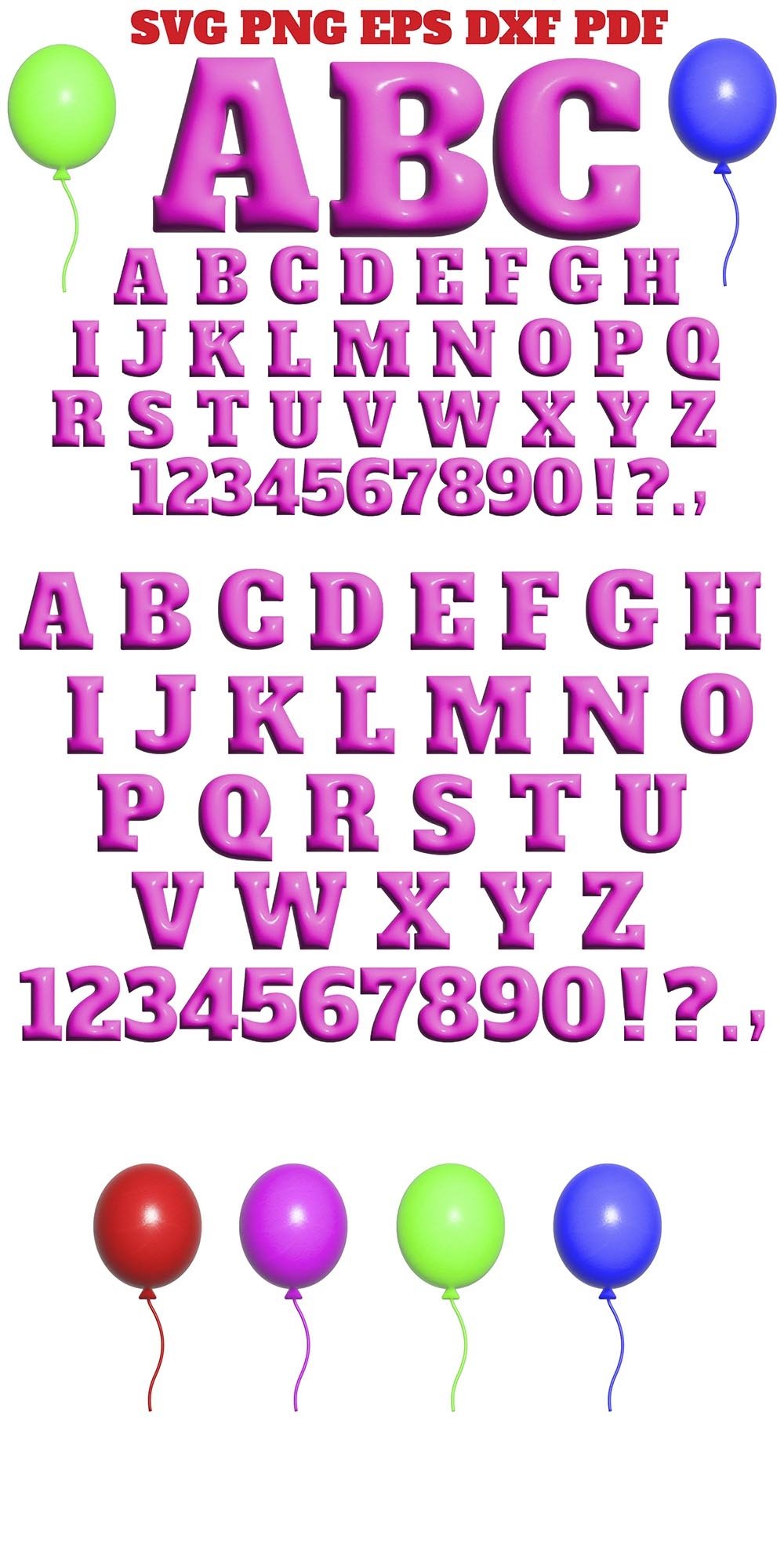 Pink Balloon Alphabet Party Letters Birthday Birthday