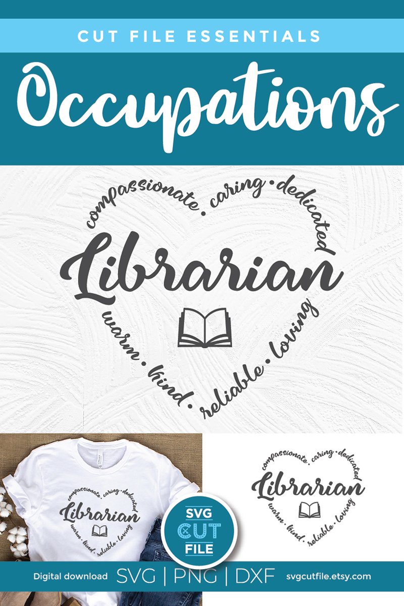 Librarian svg for Cricut or Silhouette crafters