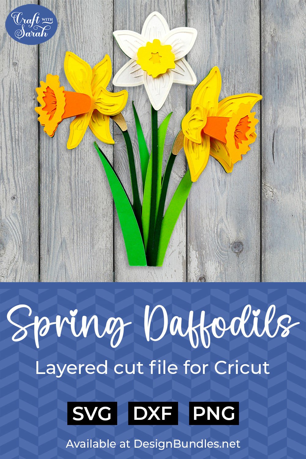 3D Daffodil SVG | Layered Easter Daffodils SVG