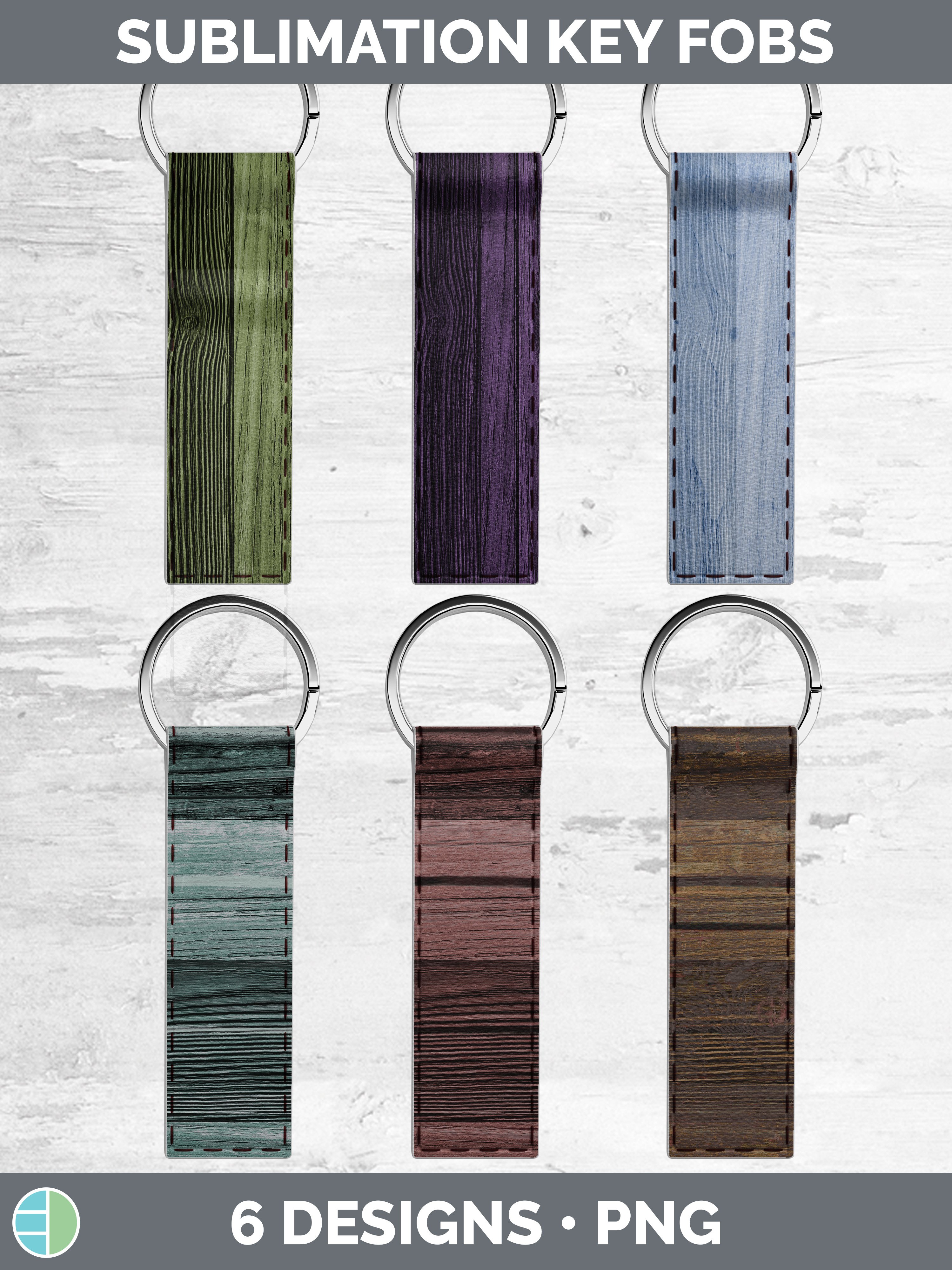 Stained Wood Key Fob | Wristlet Sublimation