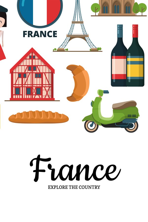 Vector cartoon France sights and objects (843744)