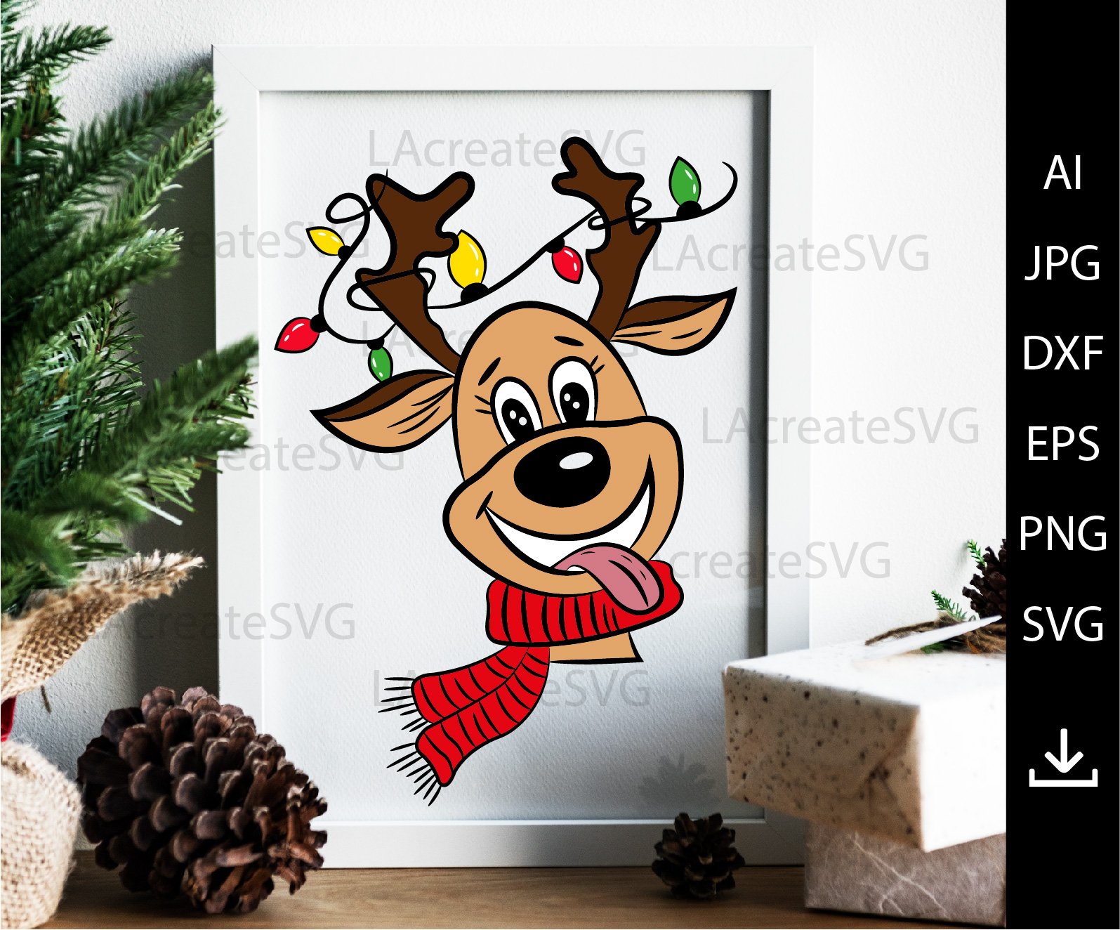 Christmas Reindeers antlers Svg, Baby xmas deer SVG PNG DXF