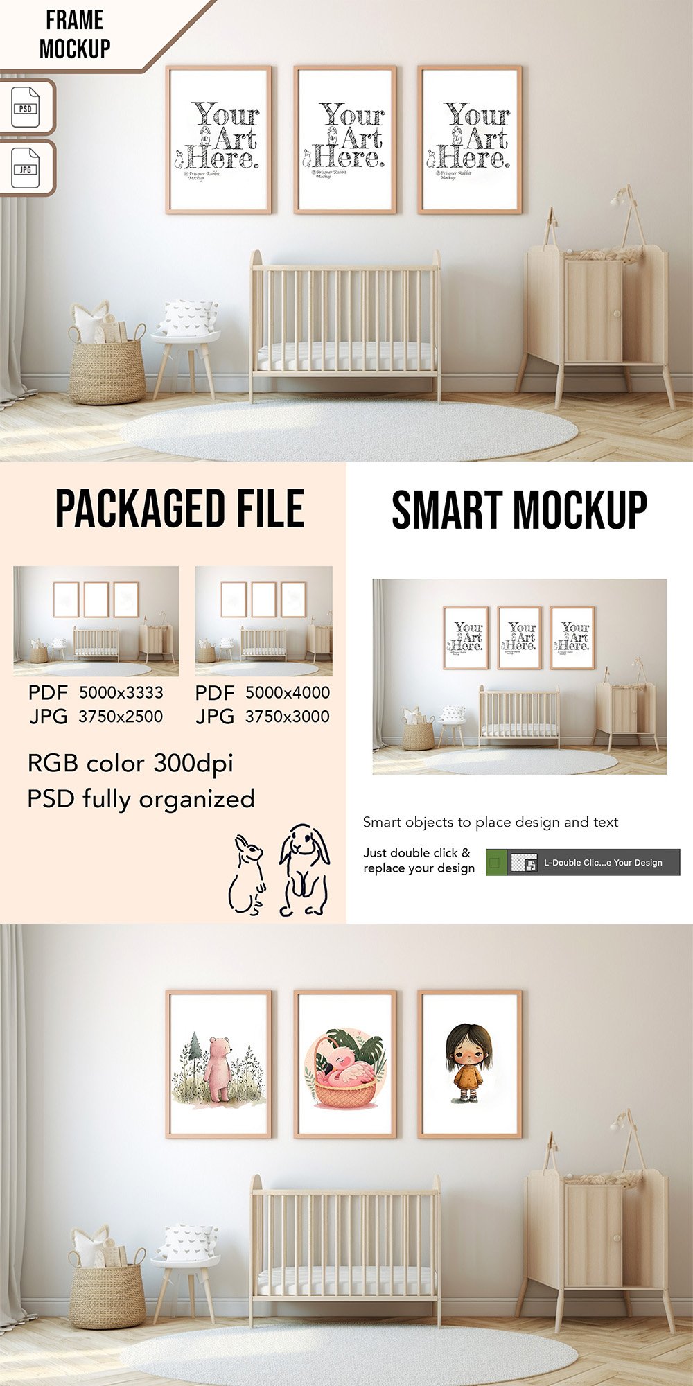 Wooden Frame Smart Mockup PSD & JPG Template (2773669)