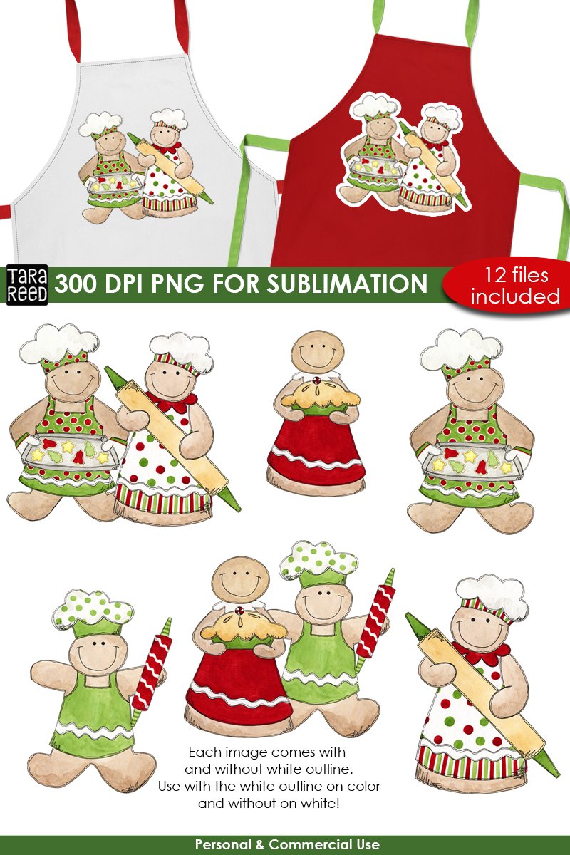 Gingerbread Bakers - PNG files for Sublimation