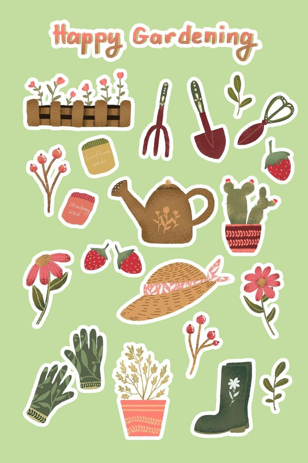Gardening sticker pack