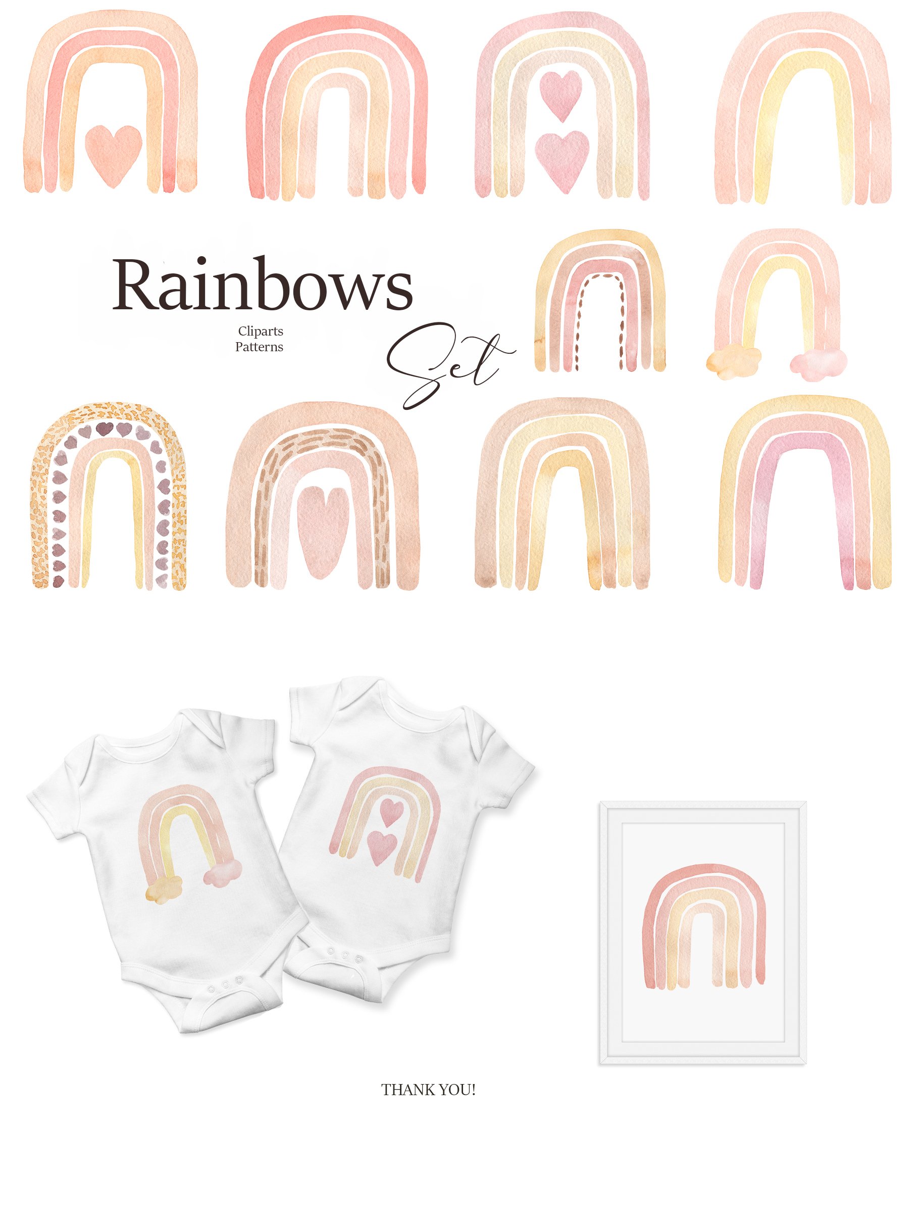 Watercolor Rainbows Set (2439499)