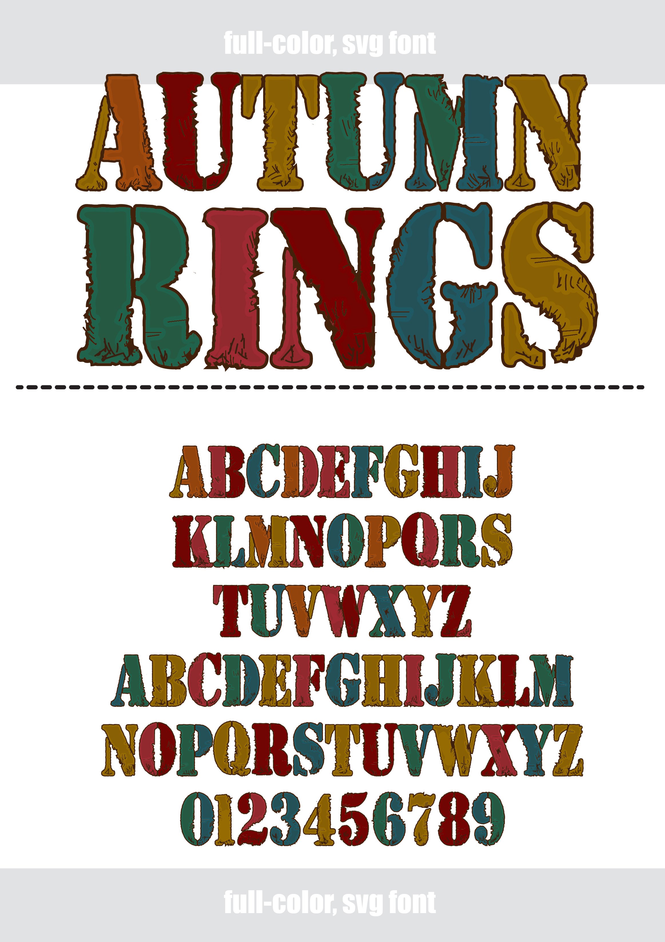 Autumn Themed Full Color SVG Font