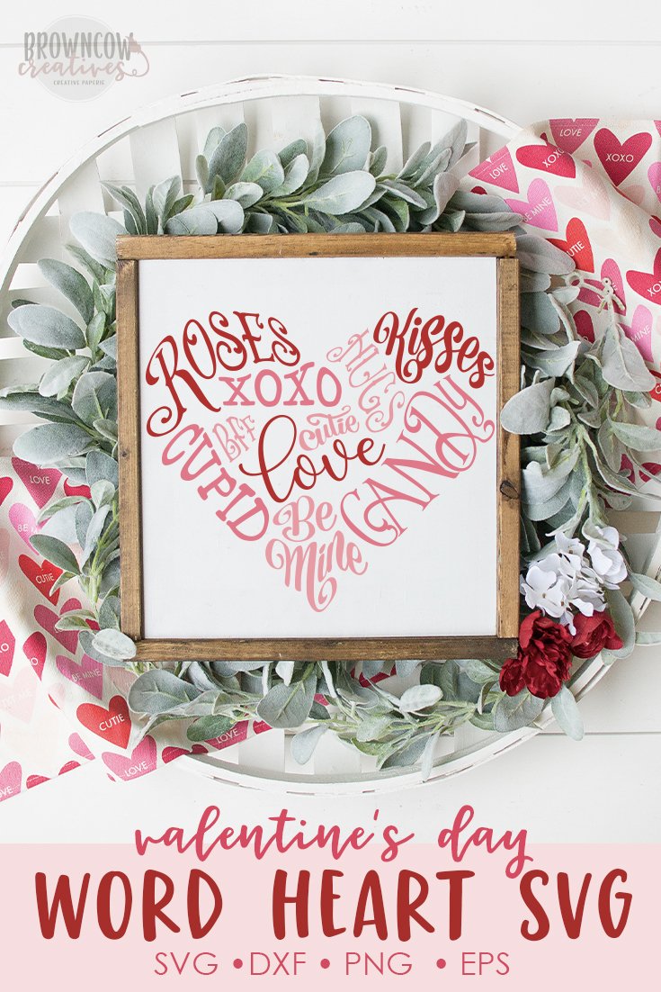 Valentine's Day Word Art SVG, Valentine's Day Word Heart