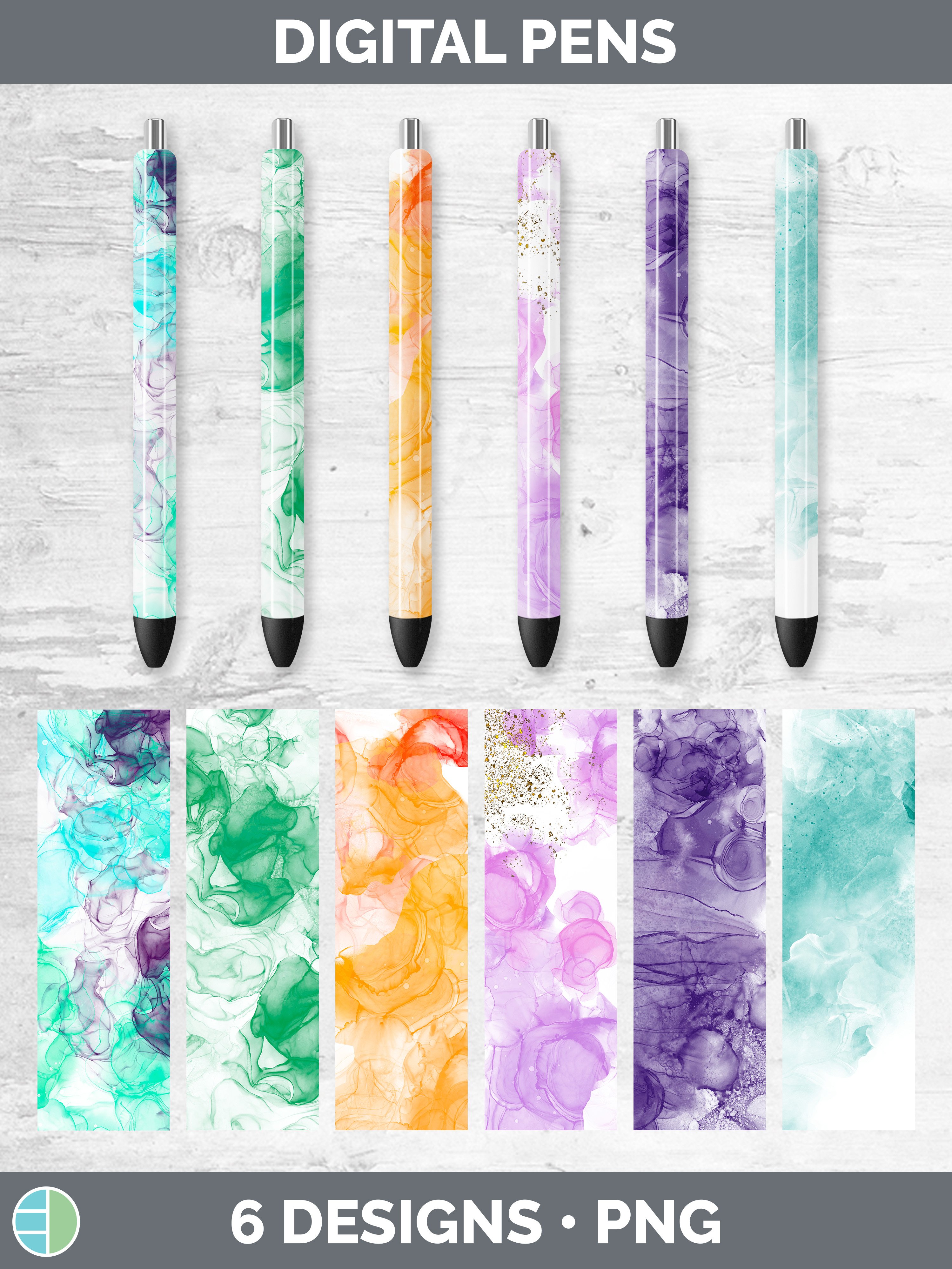 Alcohol Ink Pen Wraps | Epoxy Sublimation Bundle