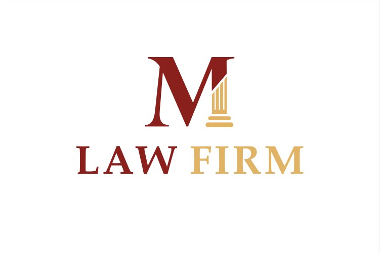 M Pillar Law Logo Design Vector