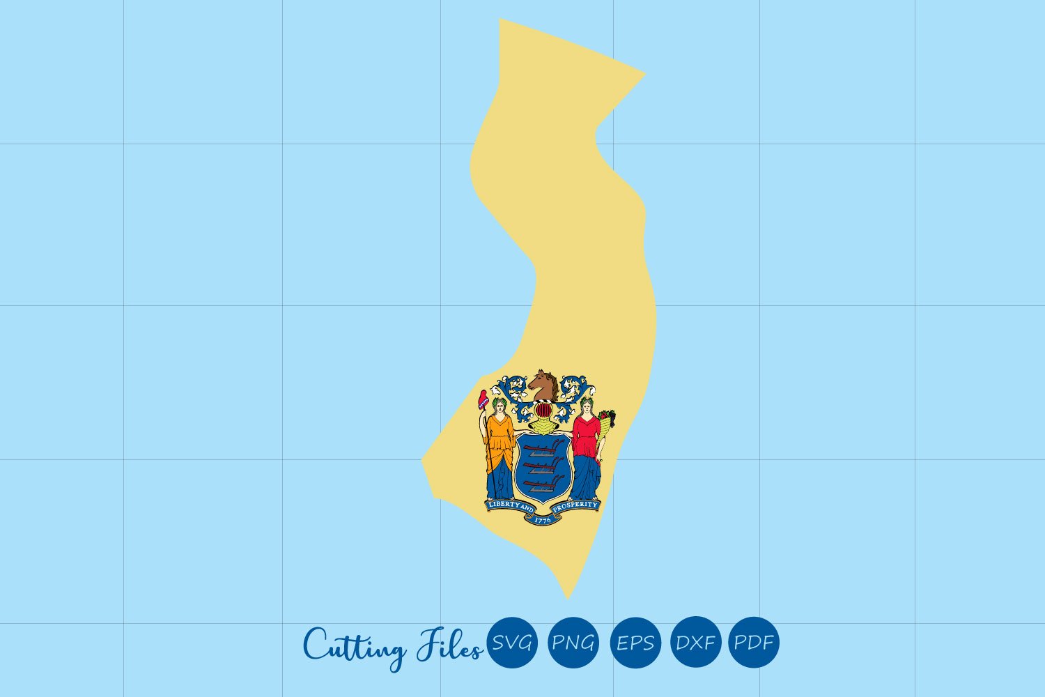 New Jersey state with flag background