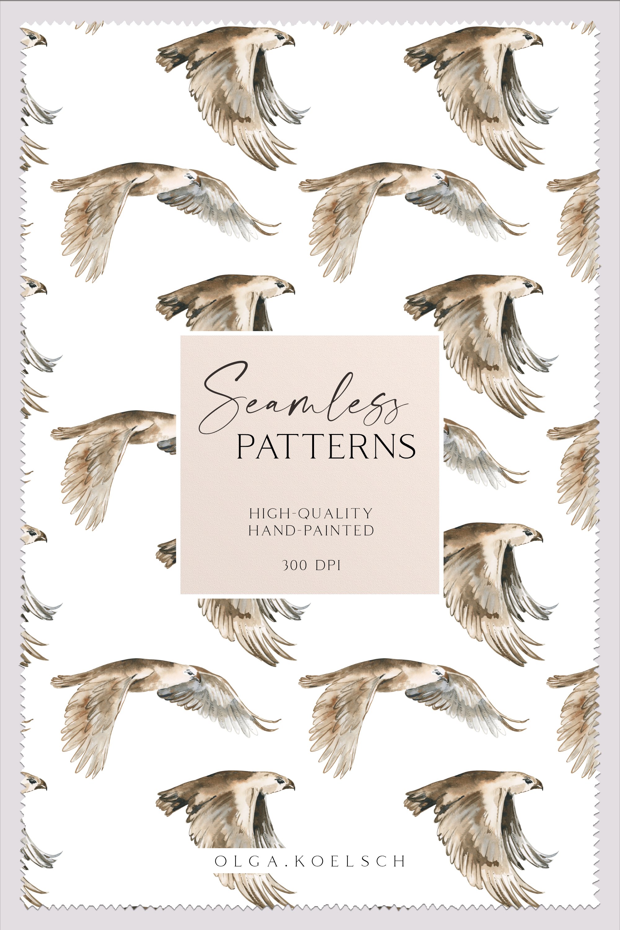 Woodland seamless pattern fabric Watercolor forest (1509773)