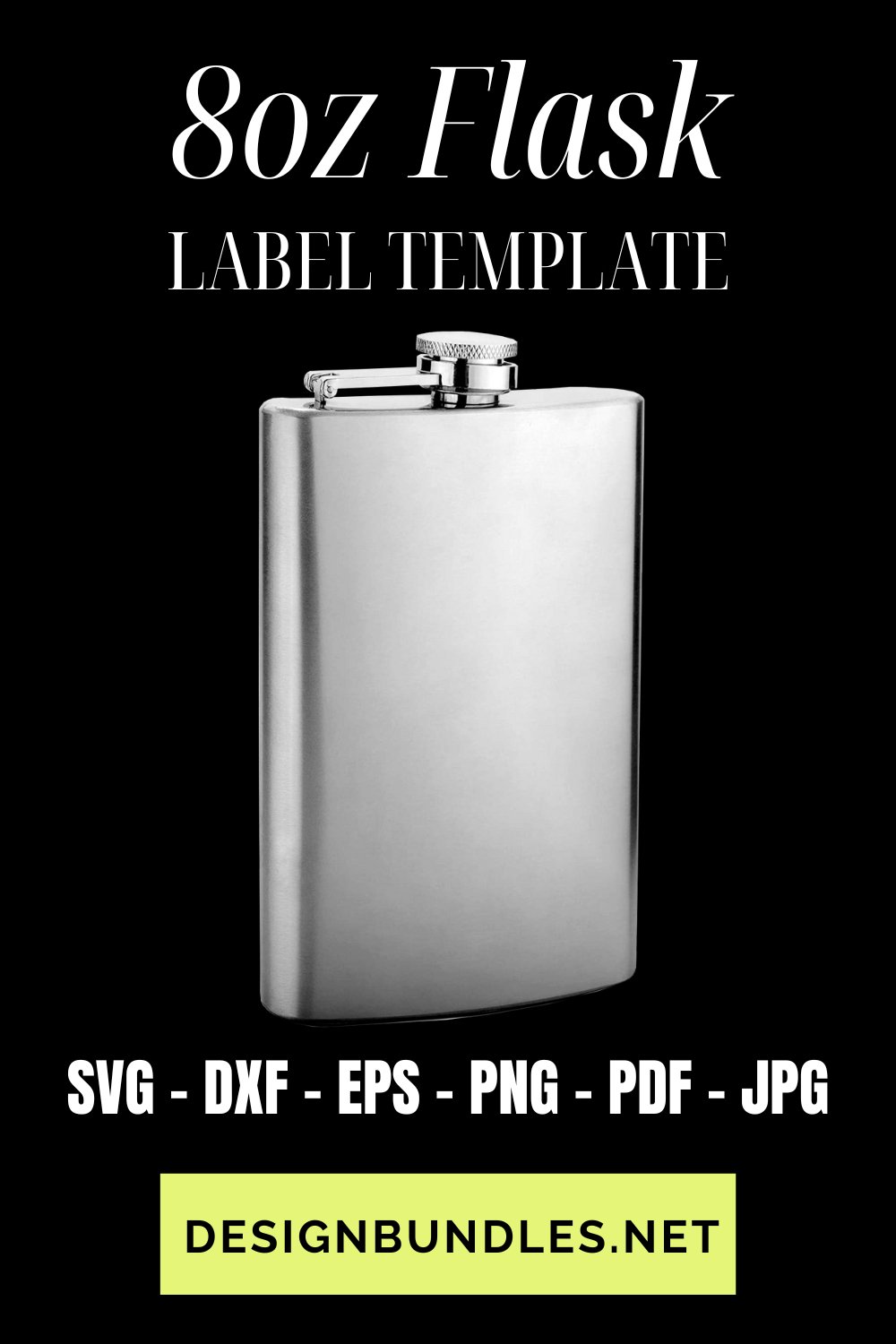 8oz Flask Template Flask Label Template Sublimation