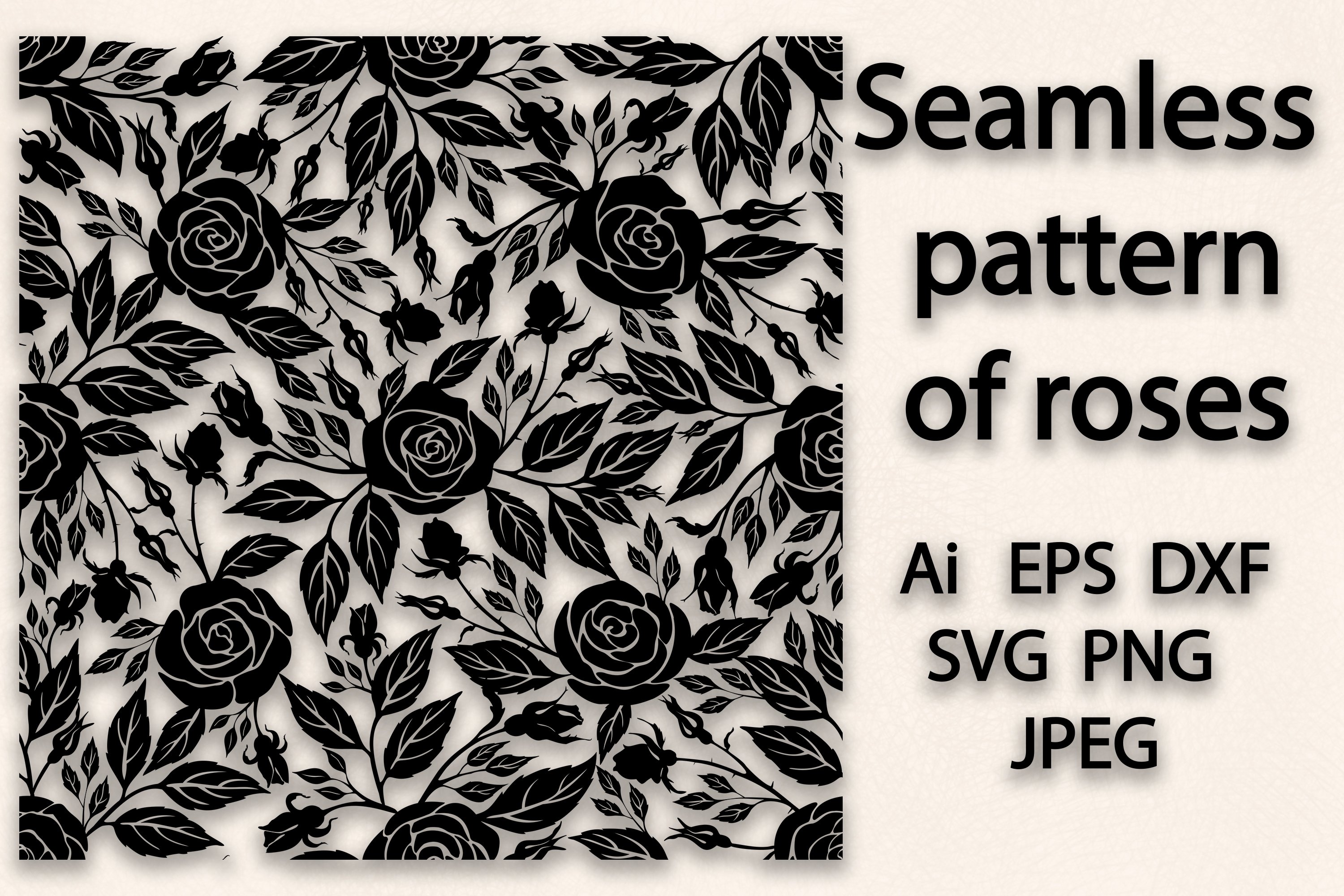 Seamless Pattern of Roses, Floral Vector Pattern, Wedding