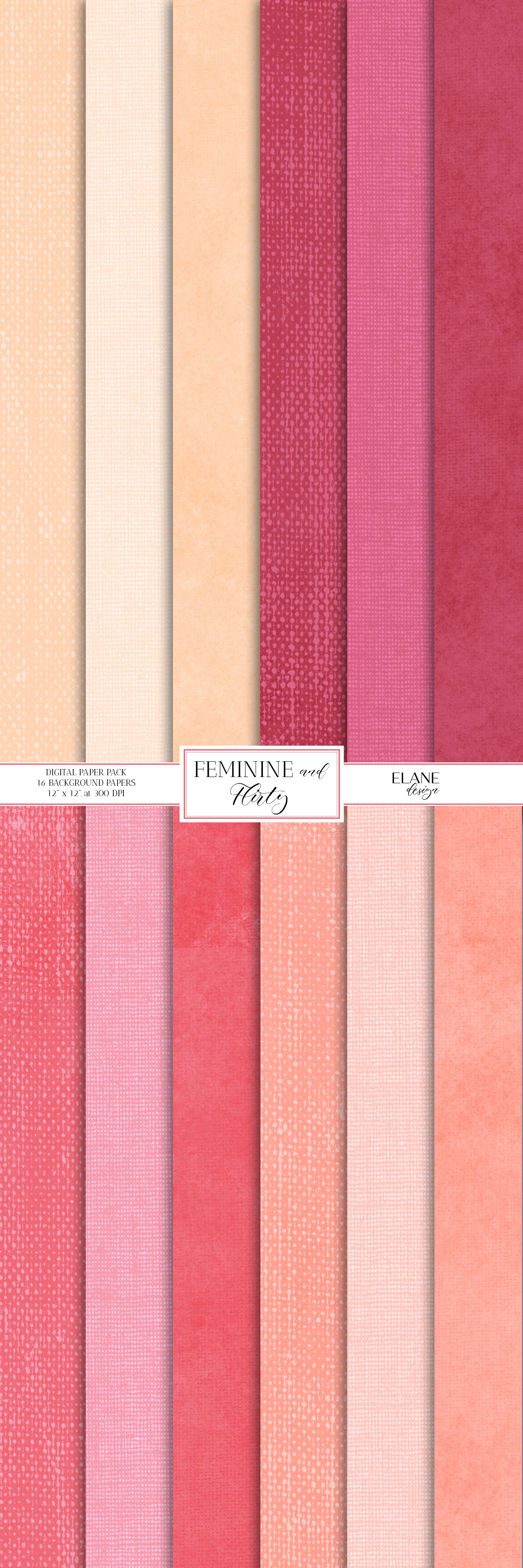 Valentine Seamless Patterns Feminine Colors Digital Paper