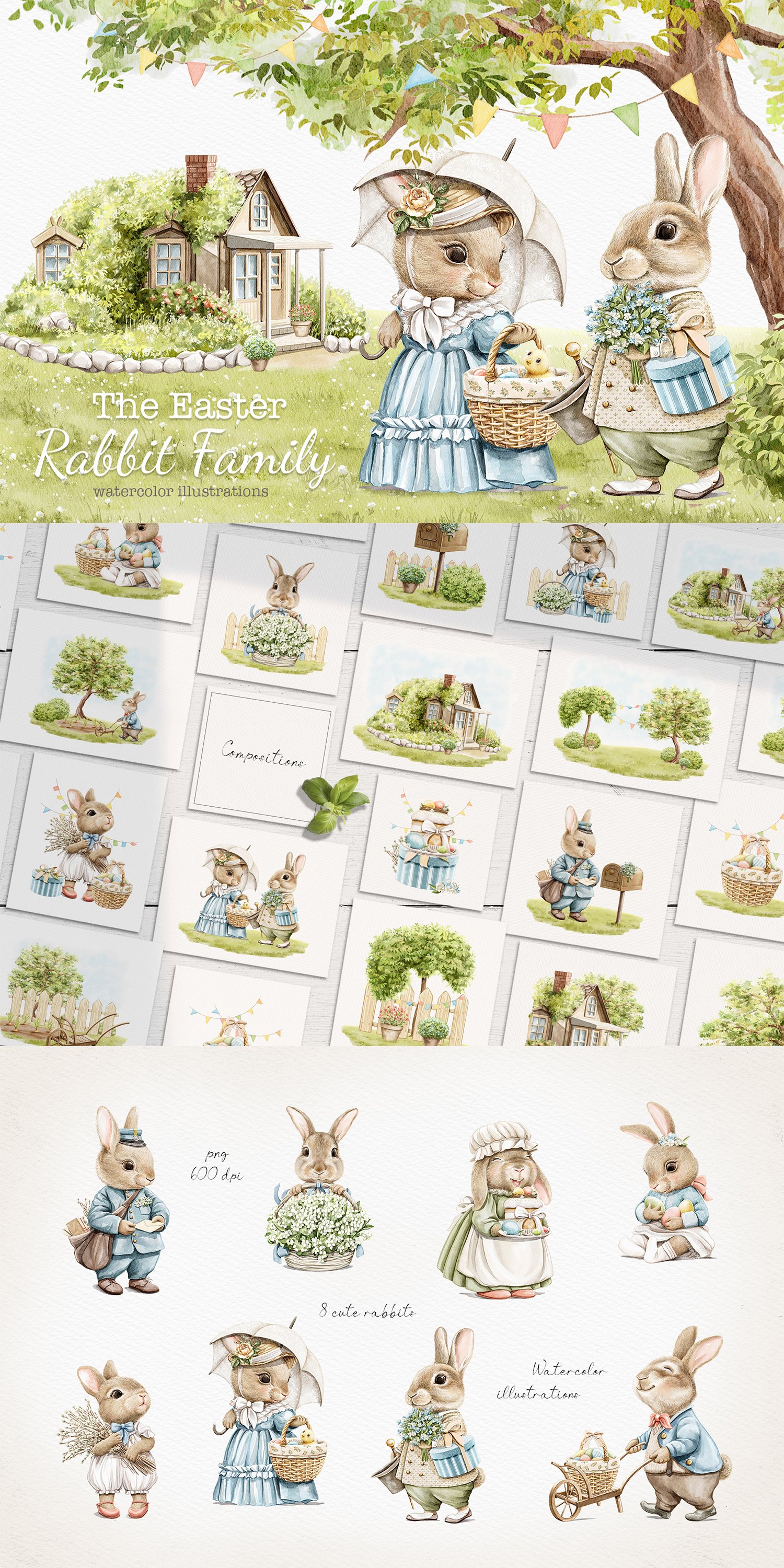 The Easter rabbit family