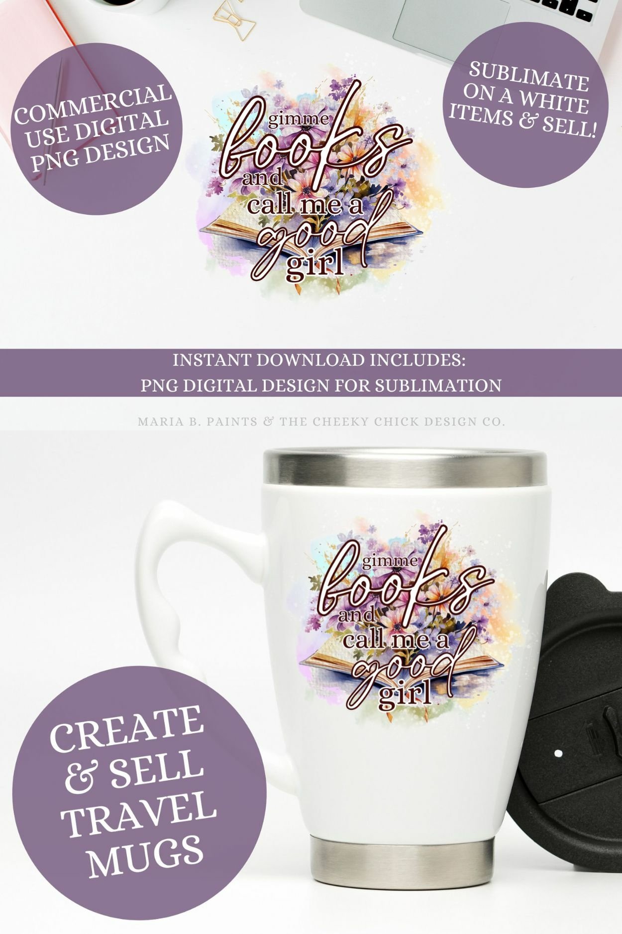 Gimme Books & Call Me A Good Girl Sublimation Design Funny