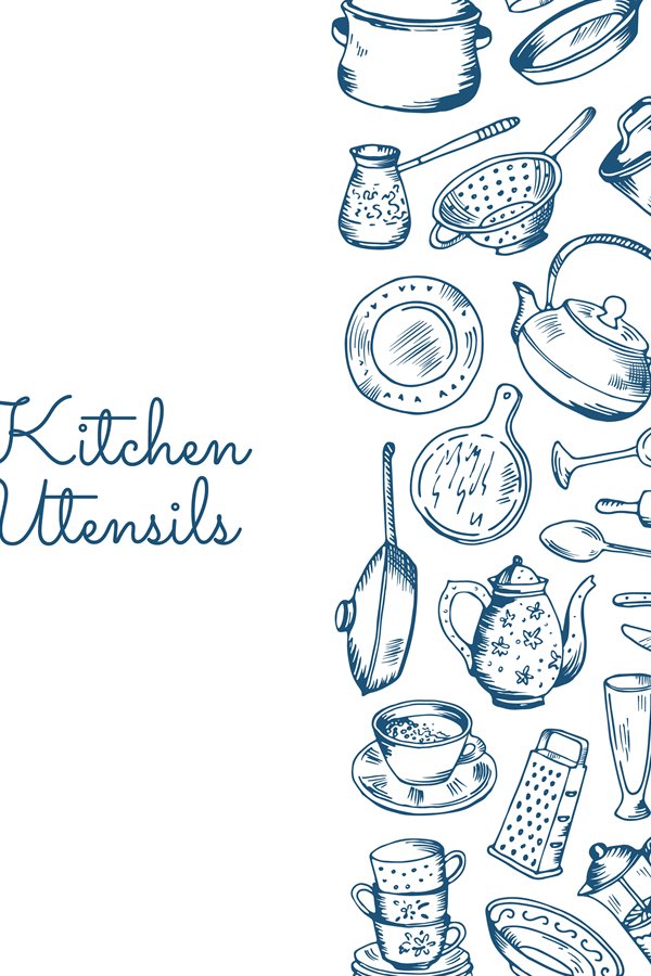 Vector background with kitchen utensils with place (845626)