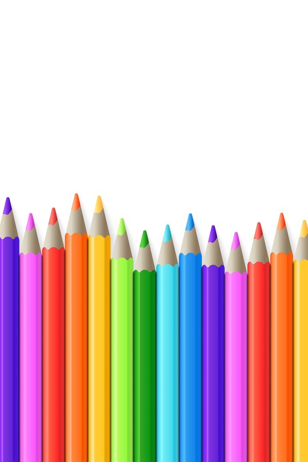 Rainbow seamless row of color drawing pencils vector illustr