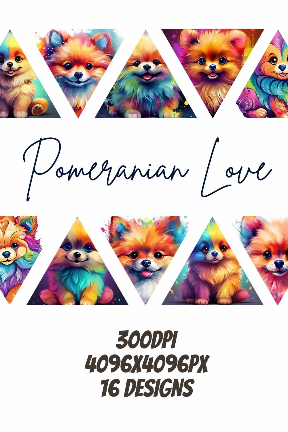Colorful Pomeranian Design Collection