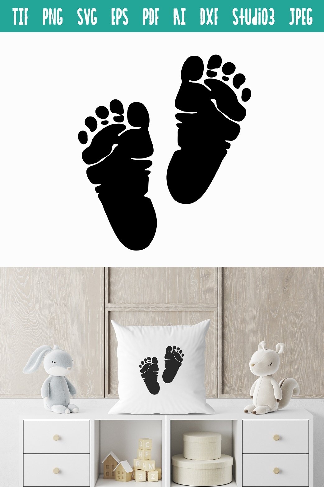 Baby Feet, Vector Cut Files, Kids Footsteps