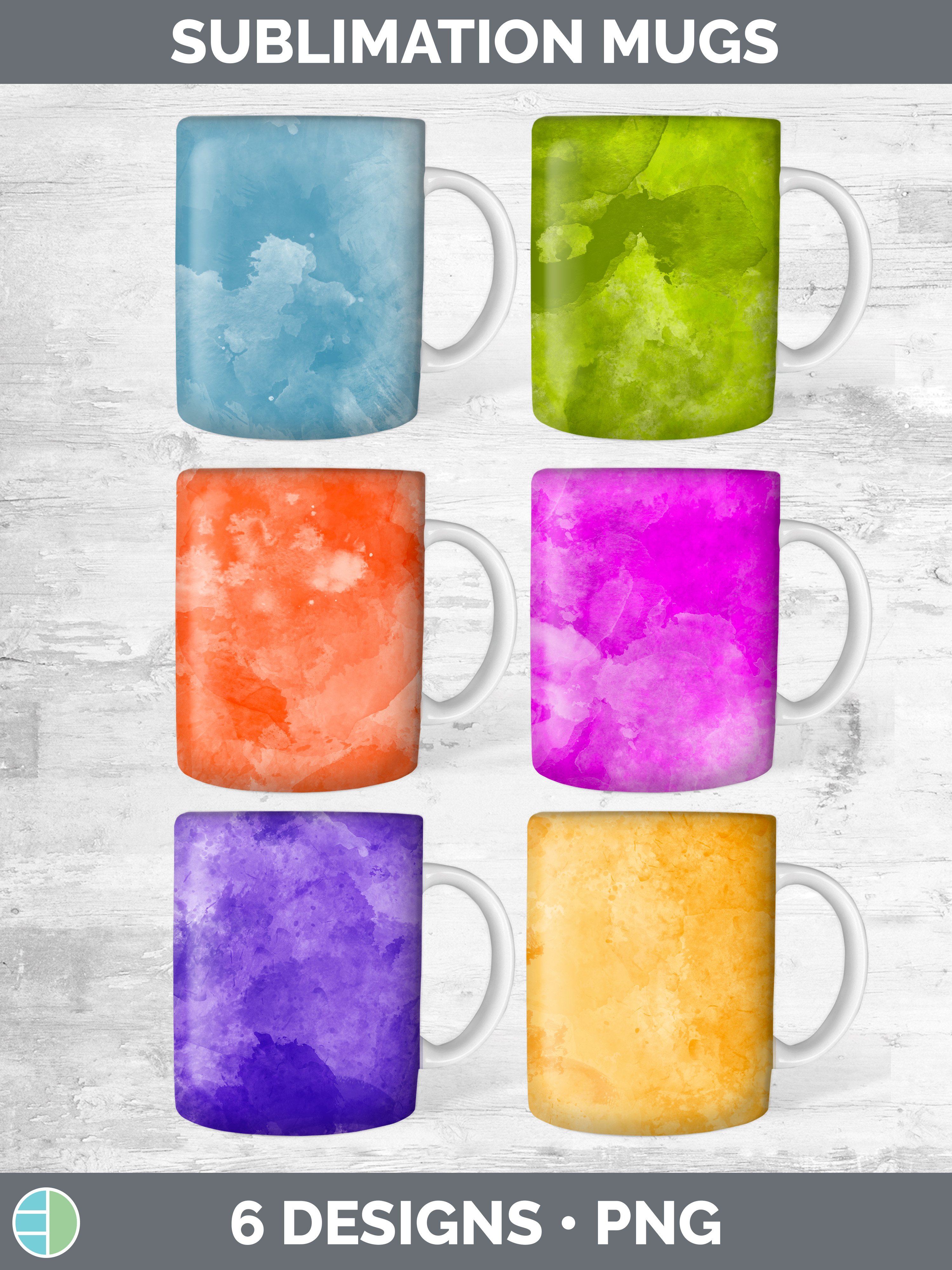 Watercolor Mug Sublimation | Coffee Cup Designs PNG