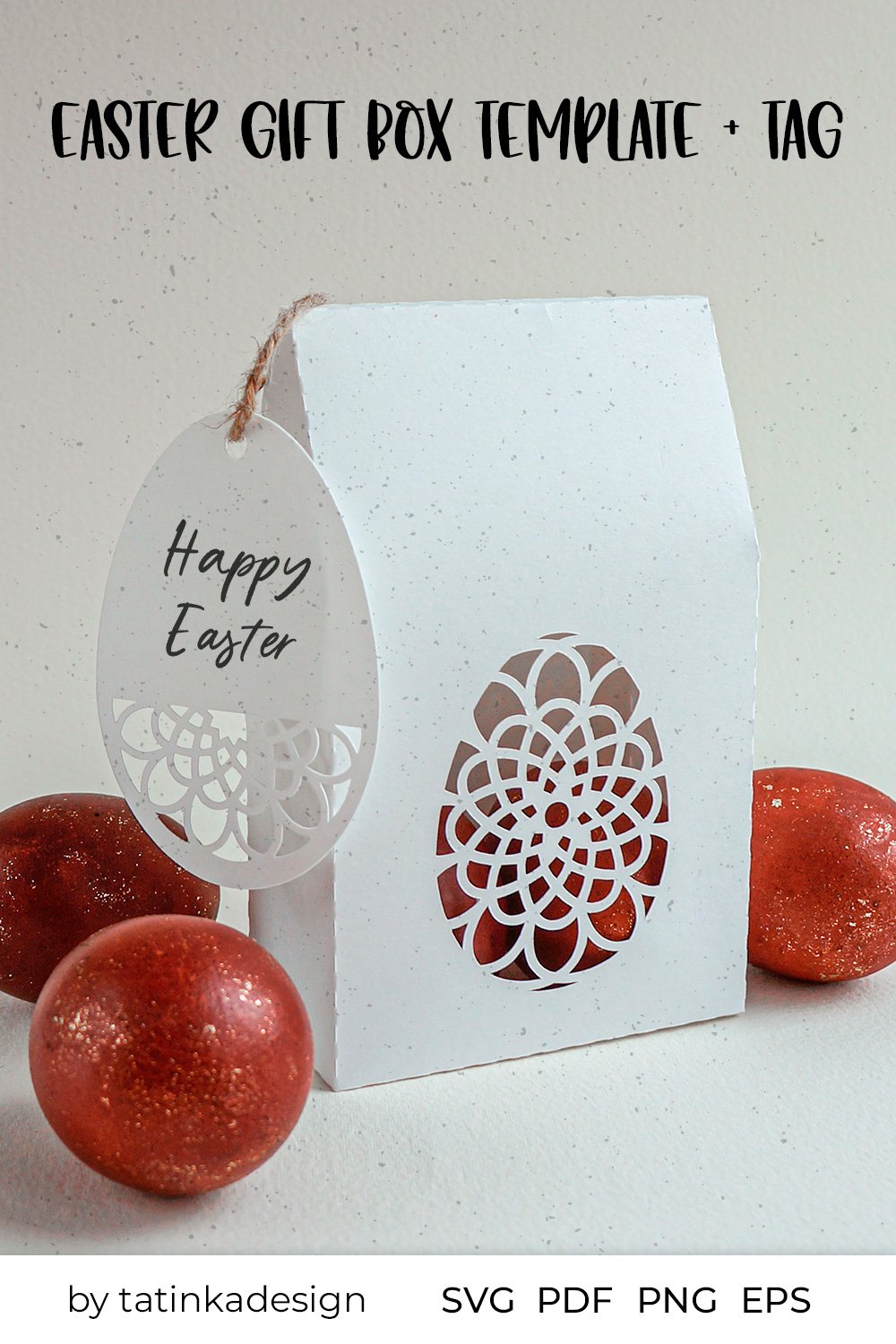 Easter gift box template and Easter gift tag