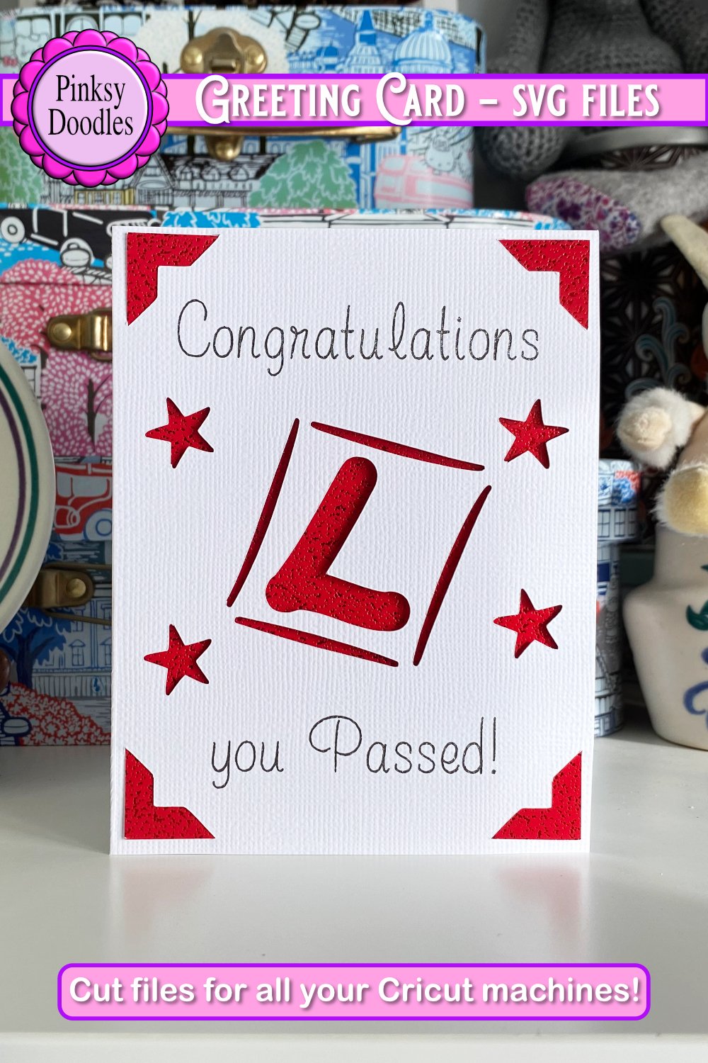 Congratulations paper cut and draw card svg cut file
