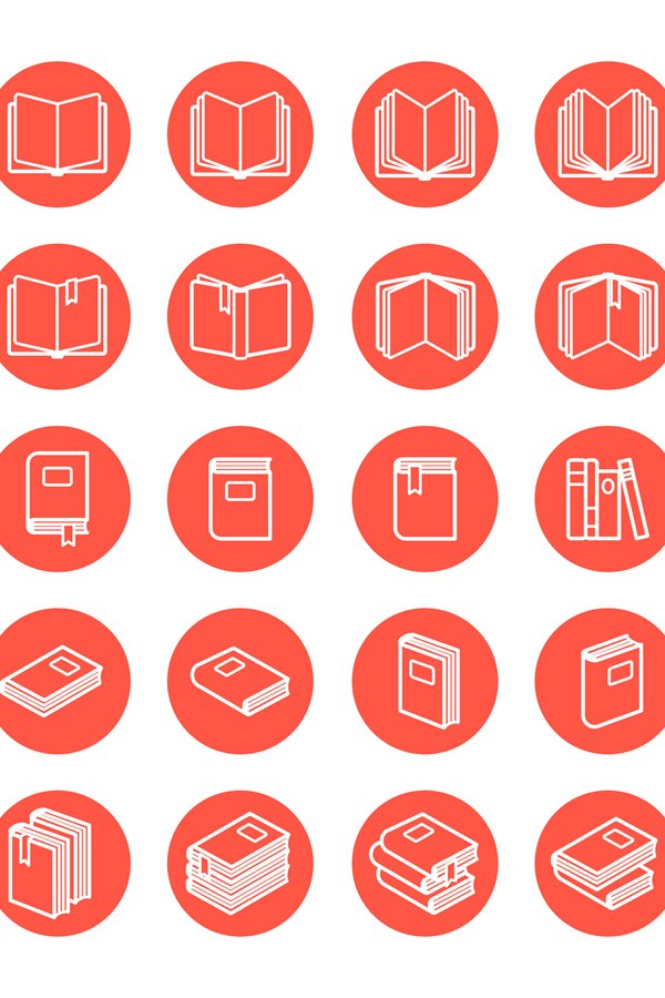Red books icon set