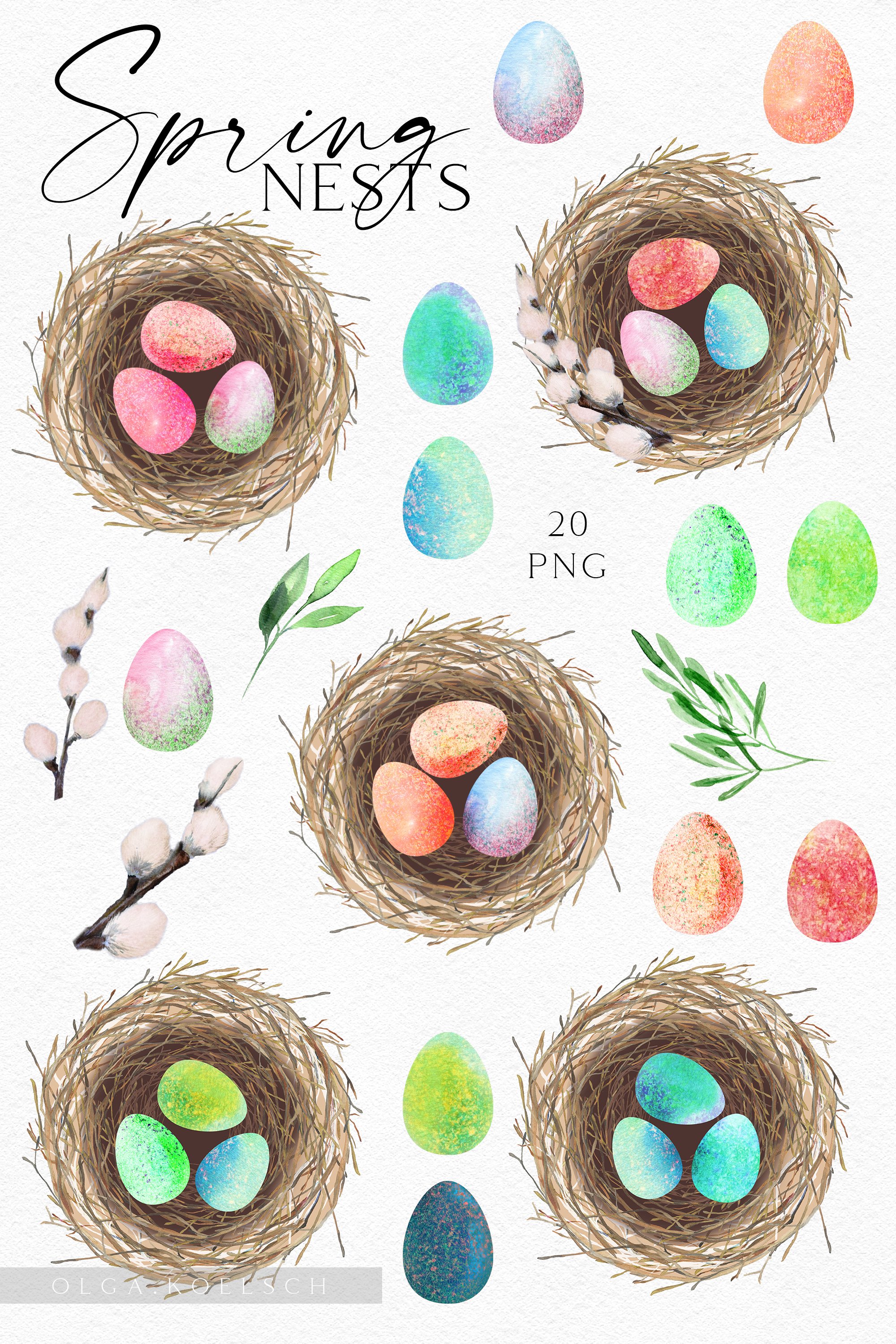 Watercolor Easter egg clipart, Easter cards, (1253671)