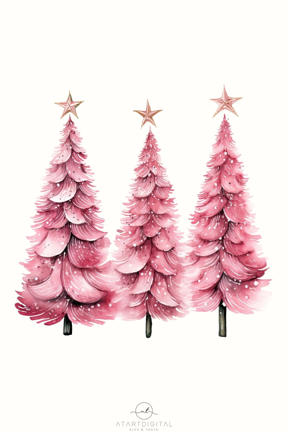 Pink Christmas Tree Digital Download - Christmas Trees PNG