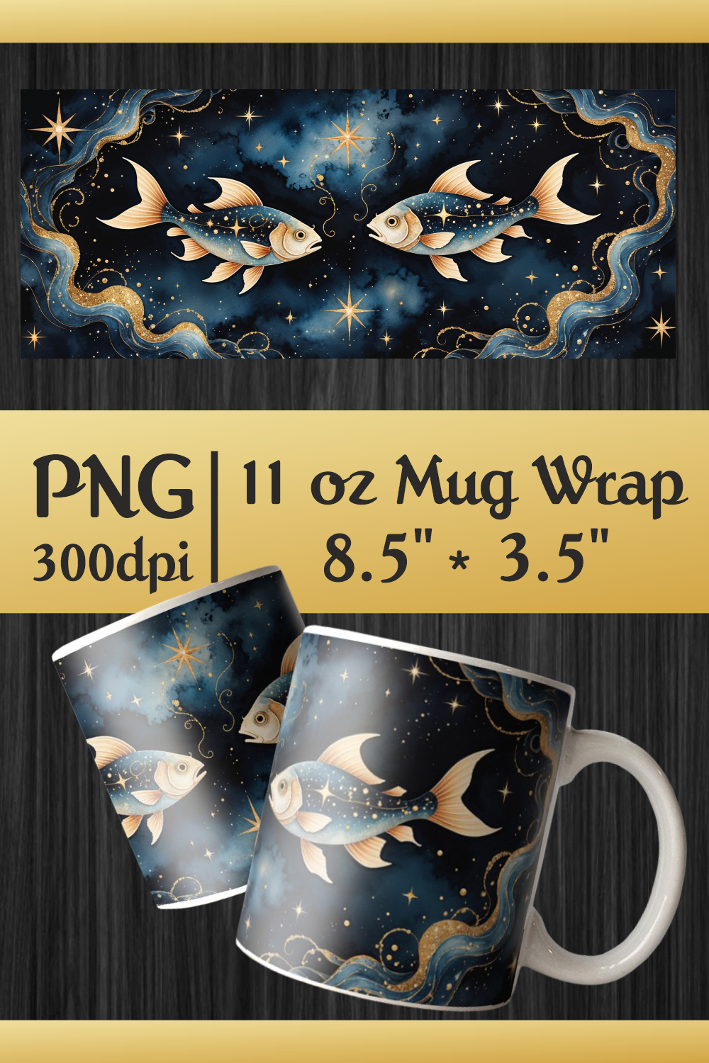 Pisces Zodiac 11oz Mug Wrap