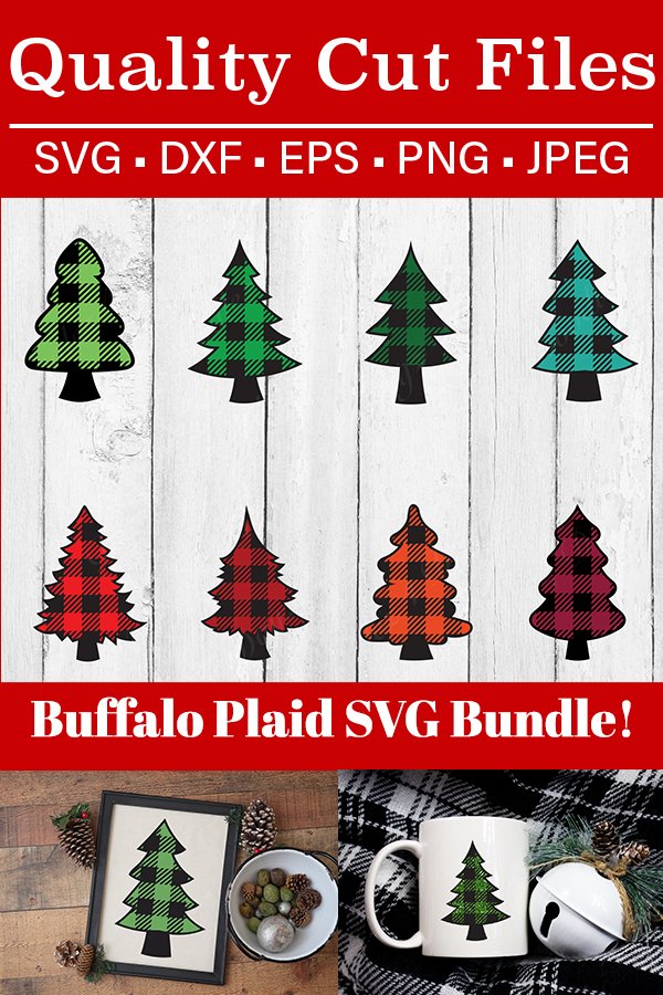 Buffalo Plaid Tree SVG Bundle |Holiday Tree SVG (1031524)