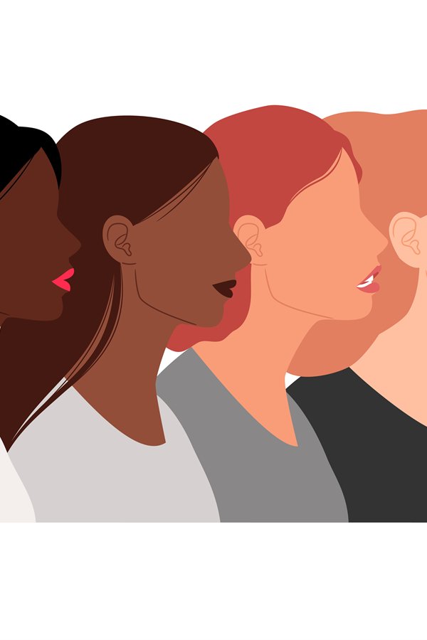 Female heads with different hairstyles