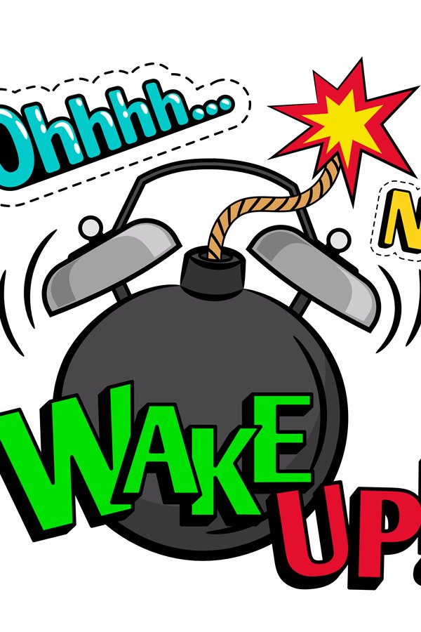 Wake up pop art style illustration