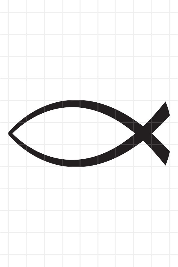 Jesus Fish SVG, Ichthys Christian Fish Cut File, Vector Cut