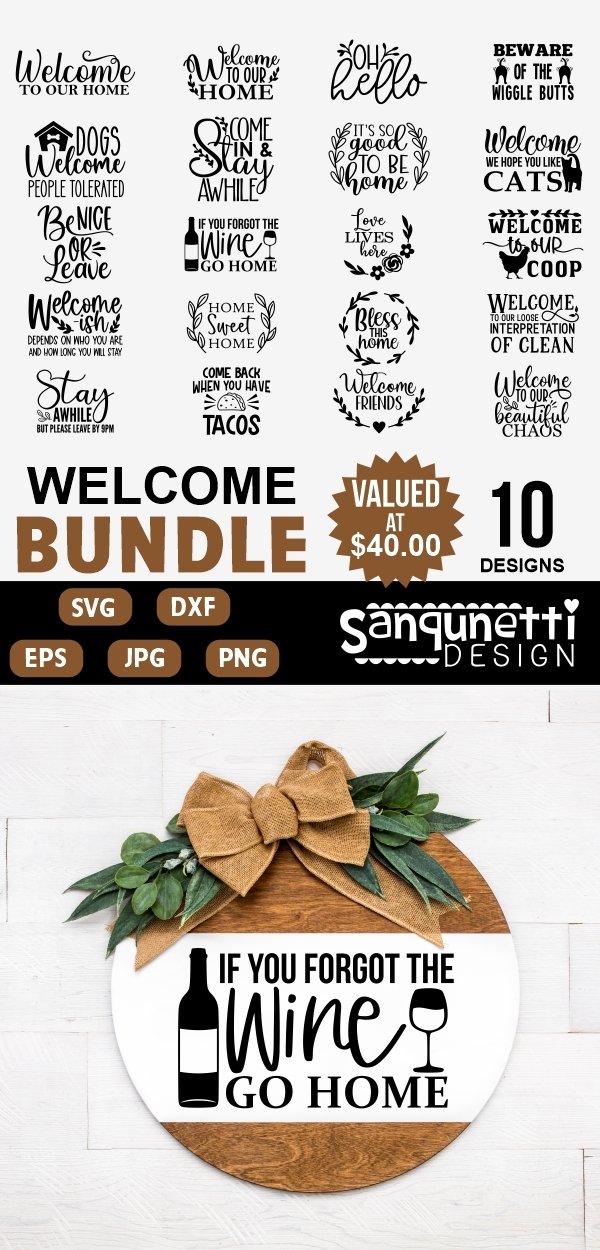 Welcome Sign SVG Bundle - 20 Designs