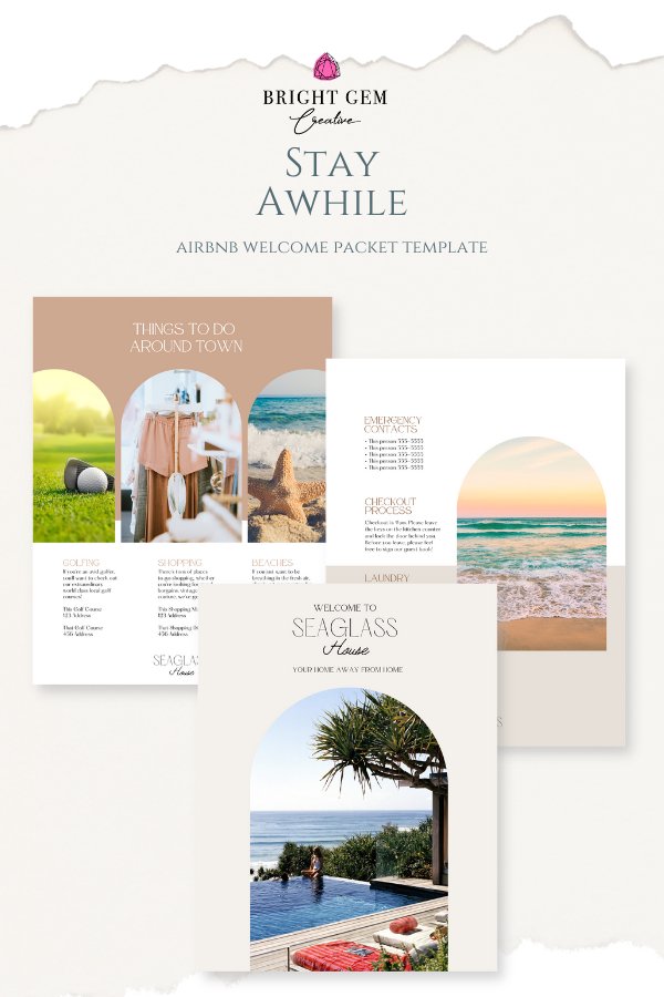 Airbnb Welcome Pack Template, Editable in Canva