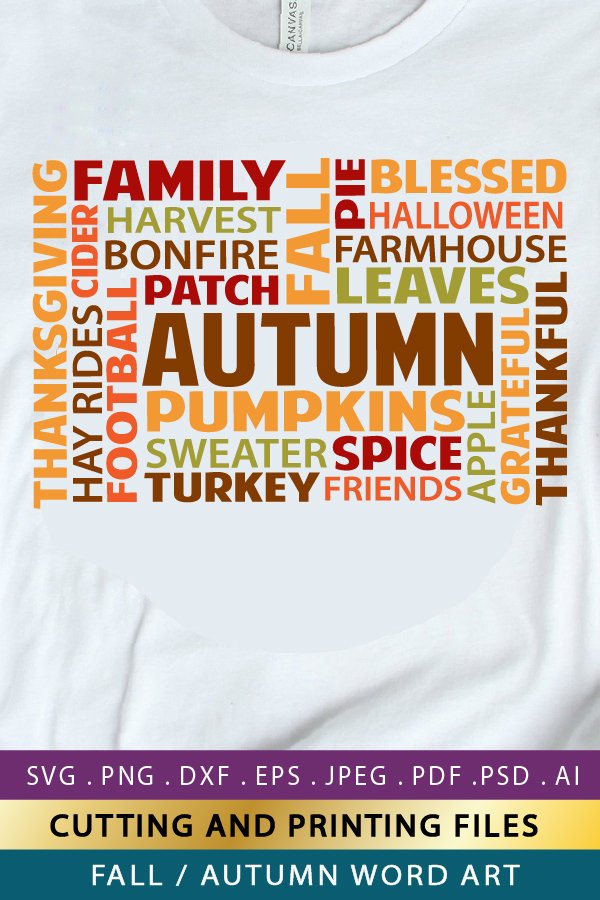 Fall Word Art SVG PNG EPS DXF Fall SVG Farmhouse Sign SVG