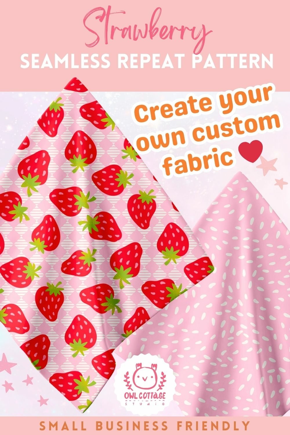 Strawberry Pattern Repeat File For Sublimation or Printing