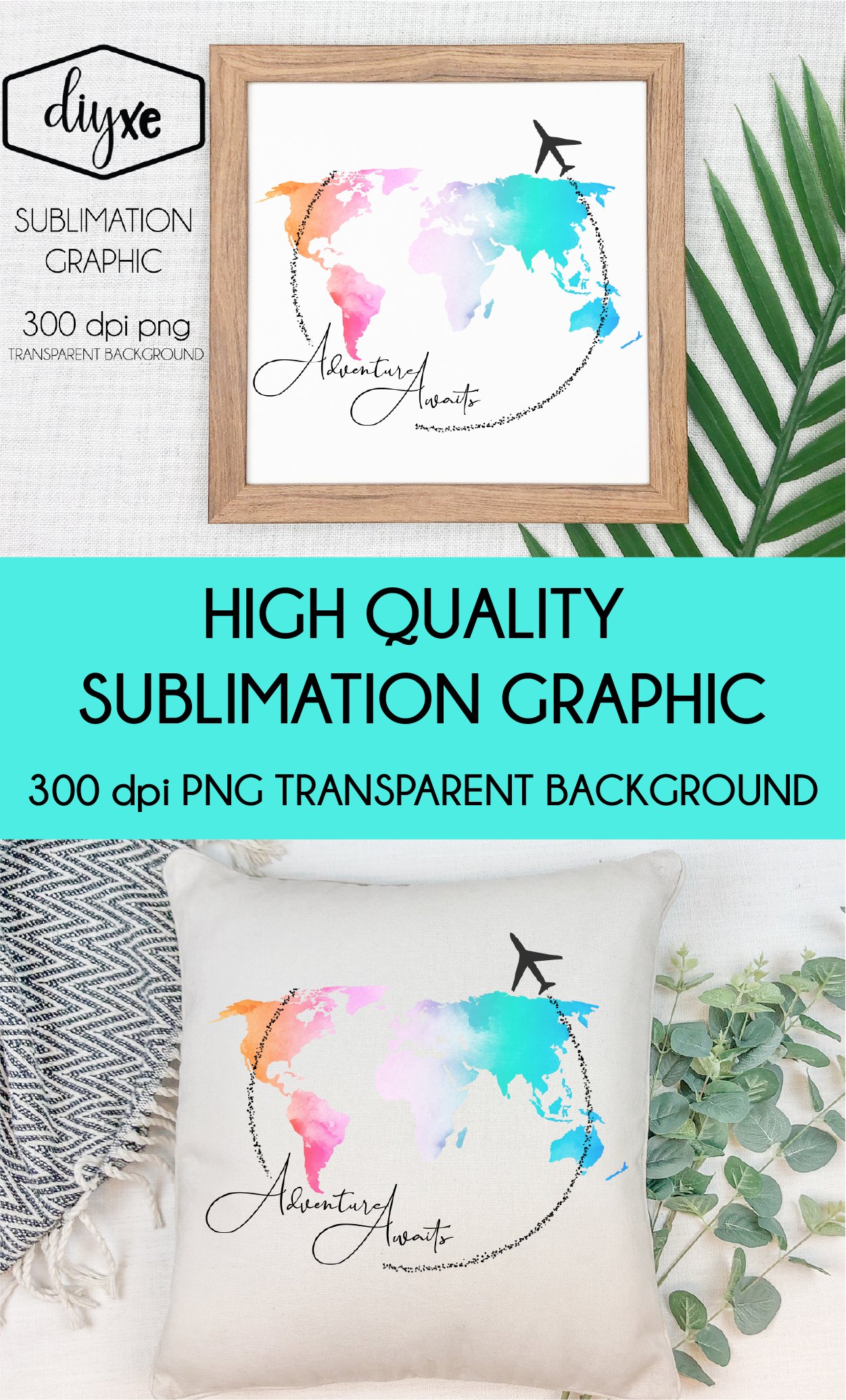 Adventure Awaits | Travel Sublimation Graphic