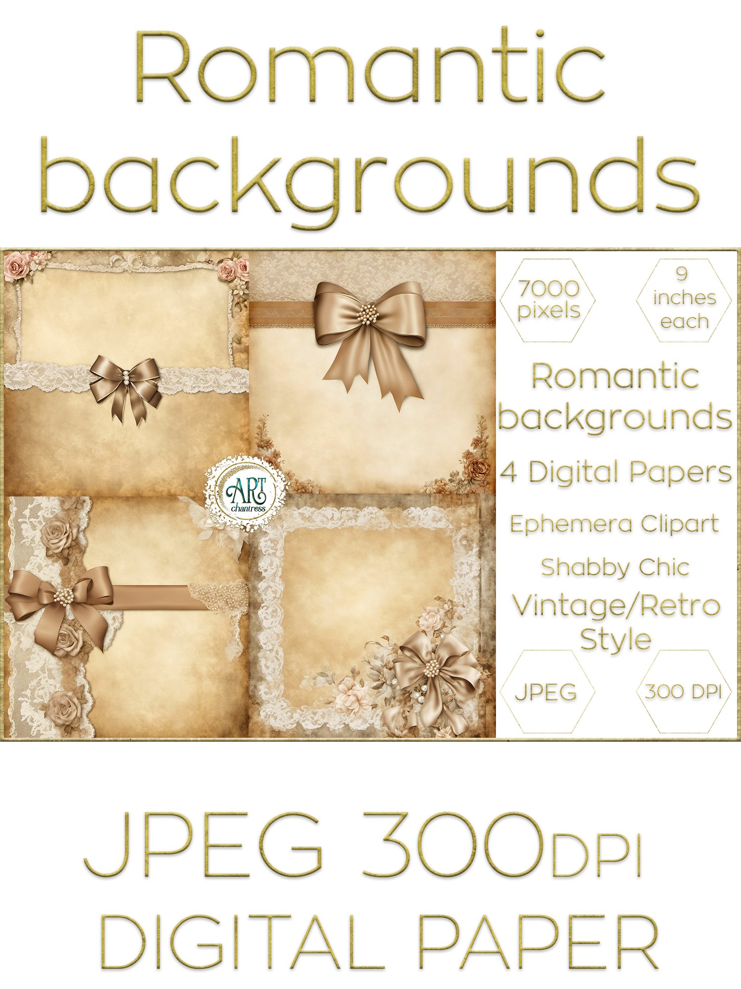 Vintage watercolor digital papers backgrounds soft (2957070)