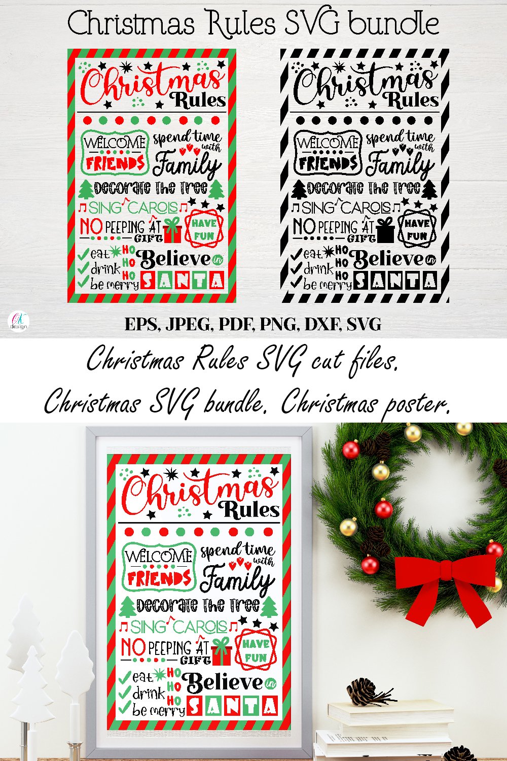 Christmas Rules SVG cut files. Christmas SVG bundle.