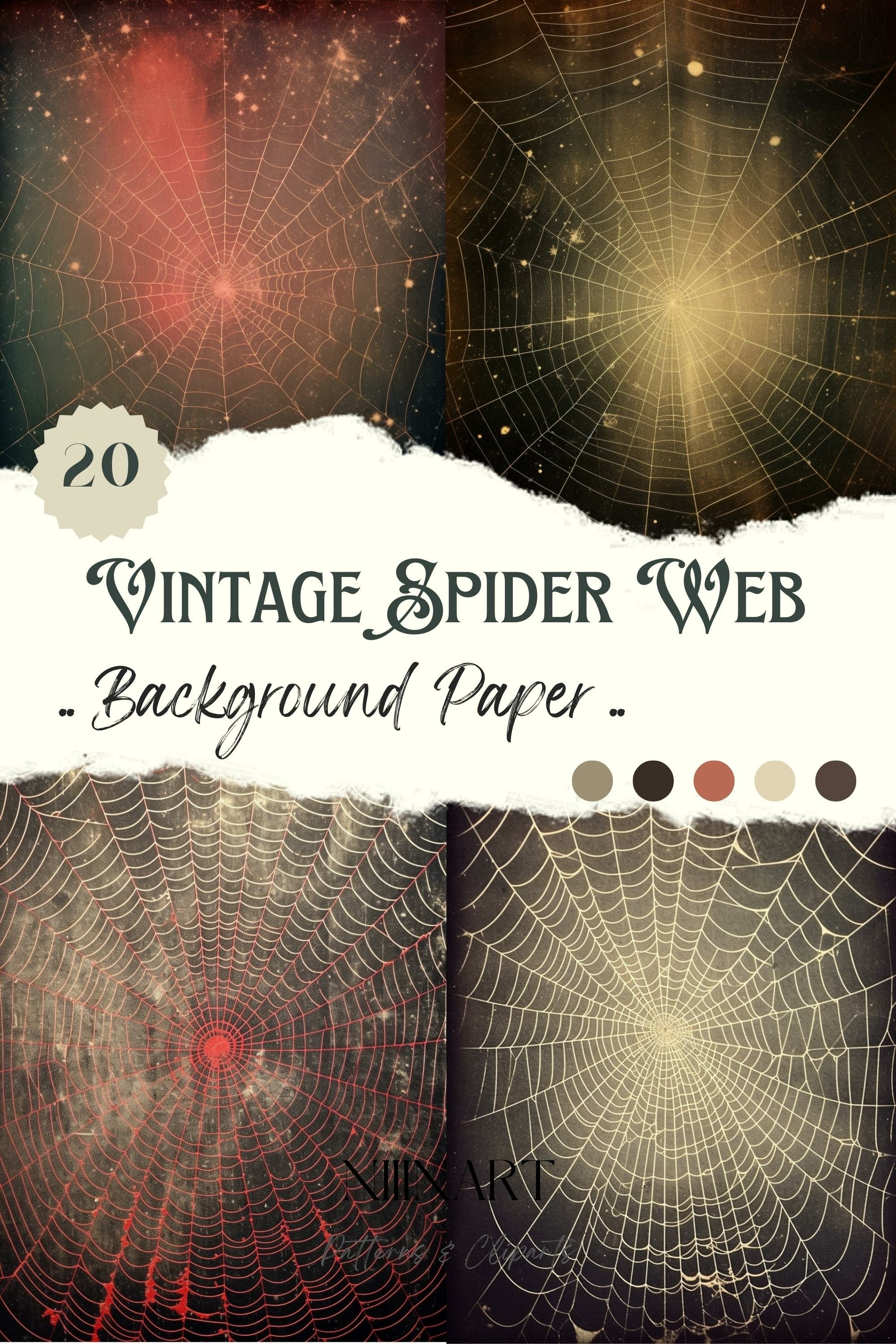 Vintage Spiderweb Scrapbooking Paper in A4 Size, 11"x8.5"