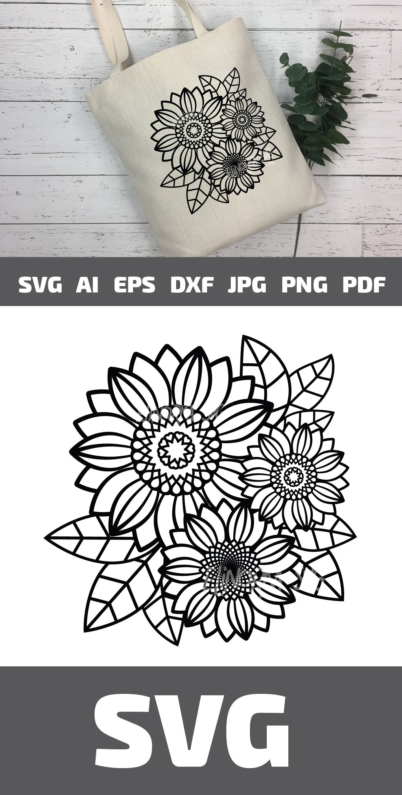 Sunflower SVG | Floral svg | Autumn Design | Fall (761600)