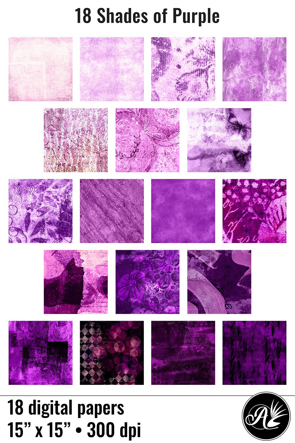 18 Shades of Purple digital backgrounds