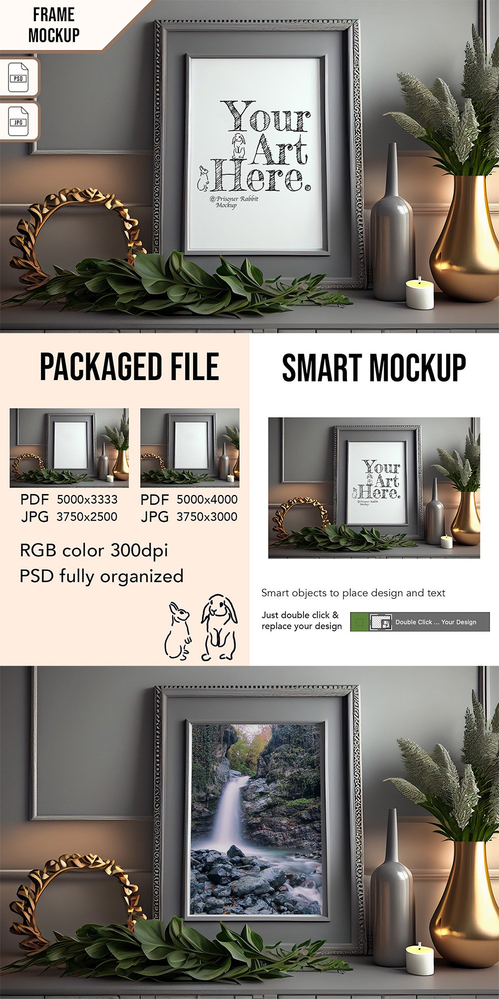 Frame Smart Mockup PSD & JPG Template Graphic (2769970)