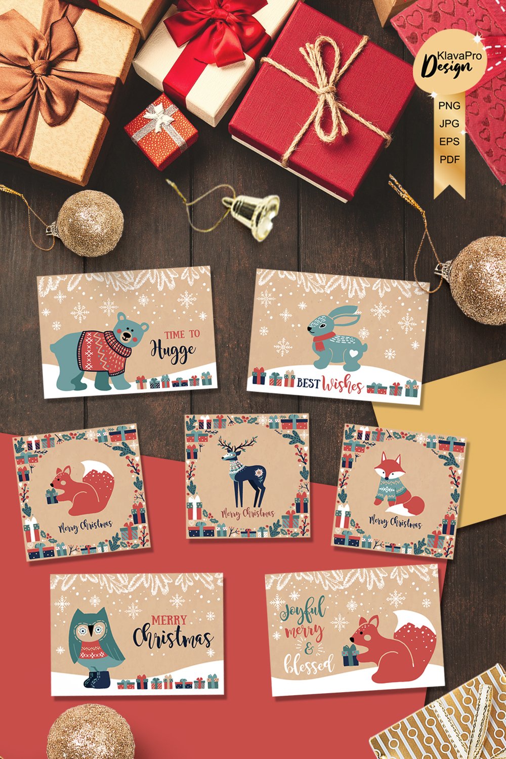 Forest animals Christmas Greeting Cards, 7 (2252781)